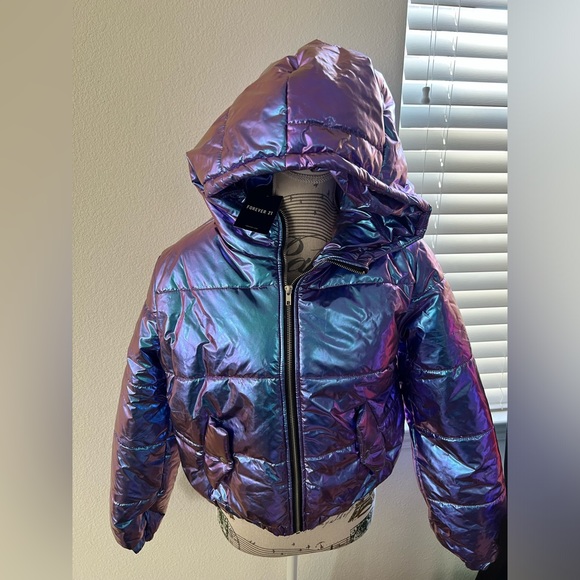 Forever 21 | Jackets & Coats | Nwt Monochrome Purpleblue Forever 2 Puff ...
